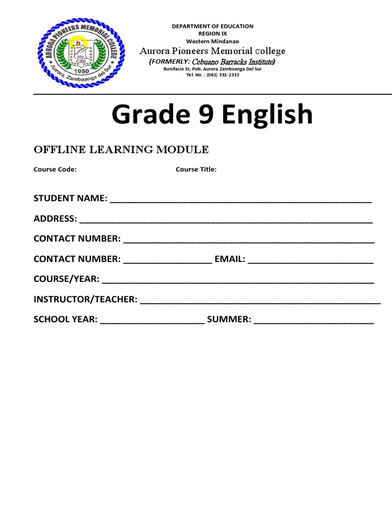 English 9 Module Q1 | PDF | Poetry | Rapping