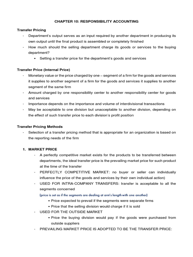 10 Responsibility Accounting Transfer Pricing (MAS by Roque) | PDF ...