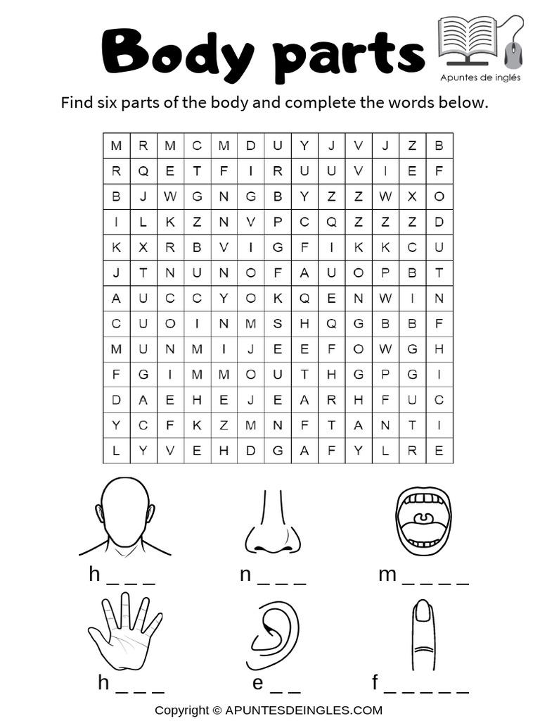 Sopa de Letras - Partes Del Cuerpo 1 PDF | PDF