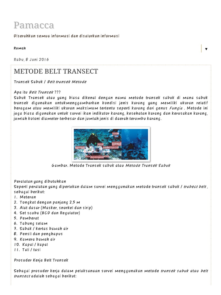 Pamacca - BELT TRANSECT METHODS | PDF