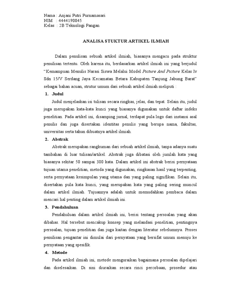 Struktur Artikel Ilmiah | PDF