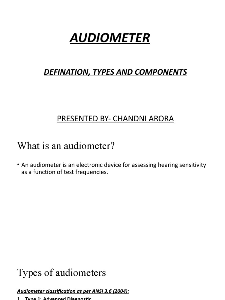Audiometer Types and Components Overview | PDF | Headphones | Amplifier