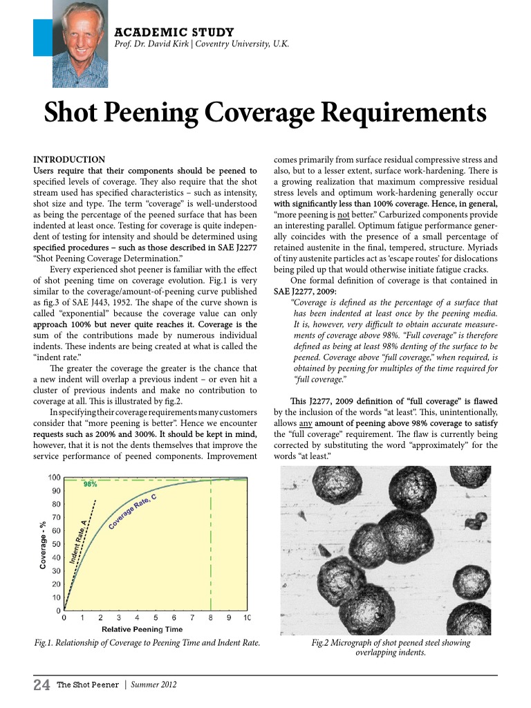Shot Peening Coverage Requirements: Academic Study | PDF | Teaching ...
