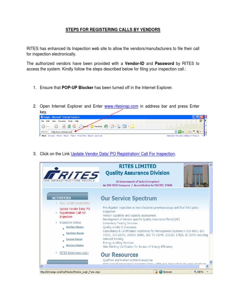 Vendor Call Registration Process | PDF | Button (Computing) | Password