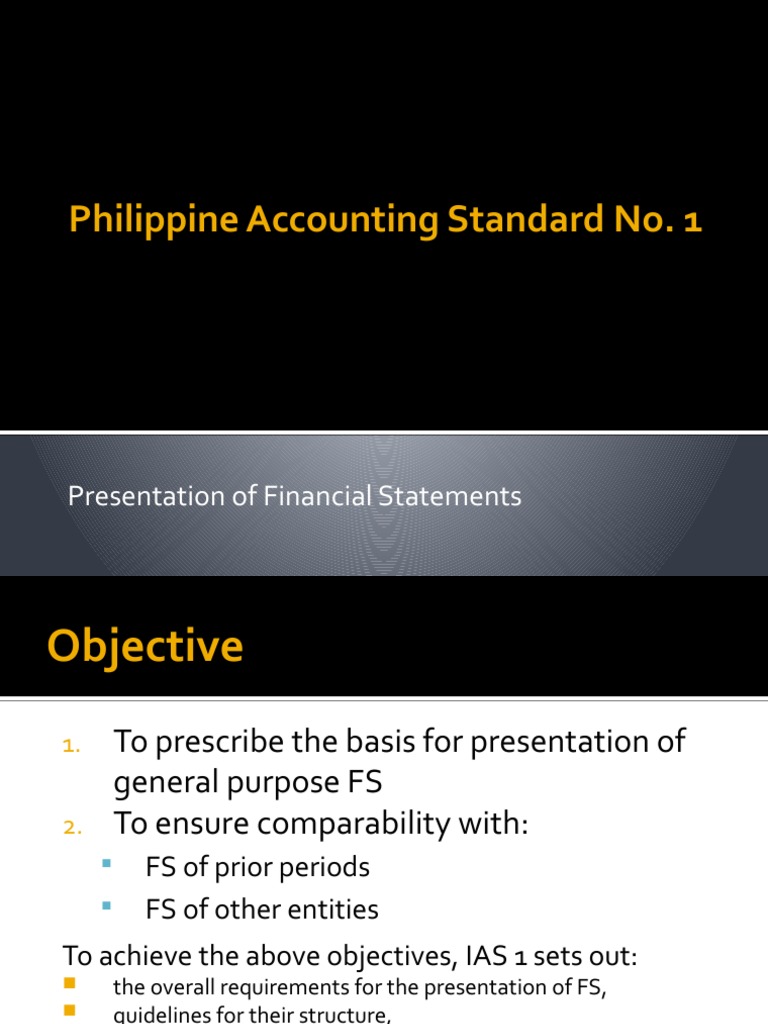 Philippine Accounting Standard No. 1: Presentation of Financial ...