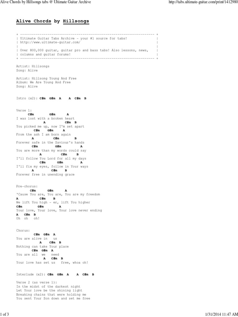 Alive Chords by Hillsongs | Download Free PDF | Song Structure ...