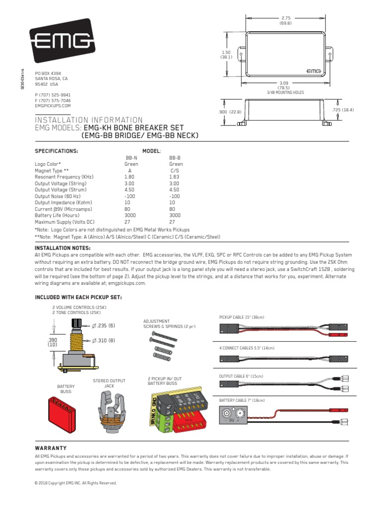 Installation Information Emg Models: Emg-Kh Bone Breaker Set (Emg-Bb ...