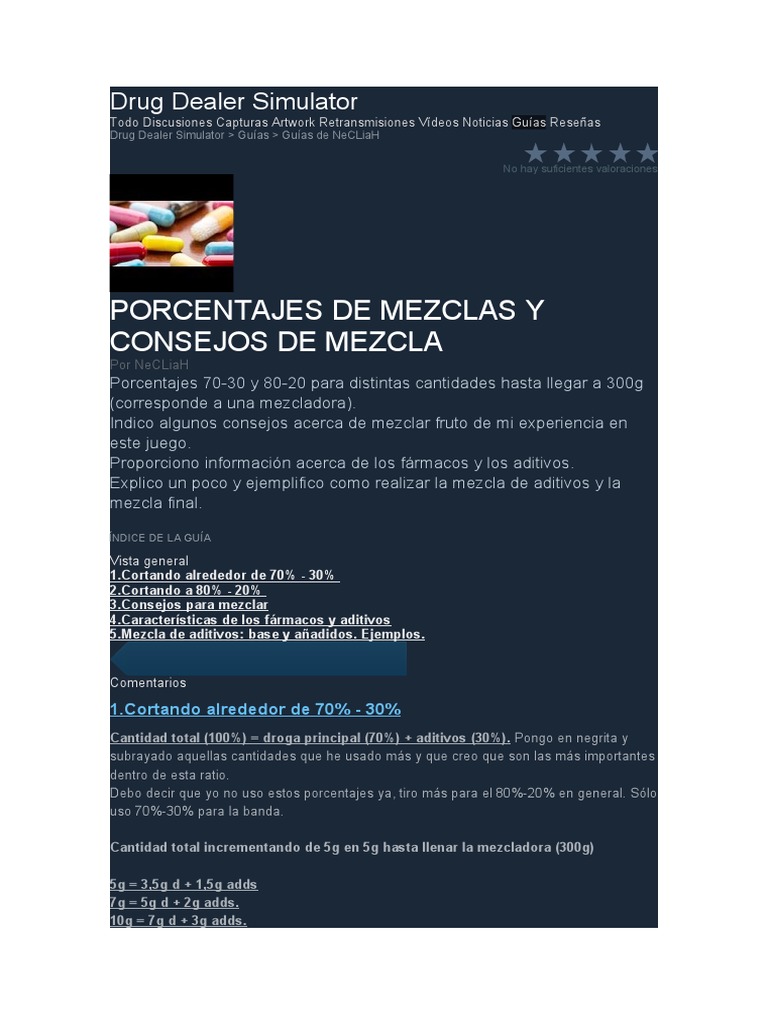 Drug Dealer Simulator MEZCLAS | PDF | Mdma | Farmacología