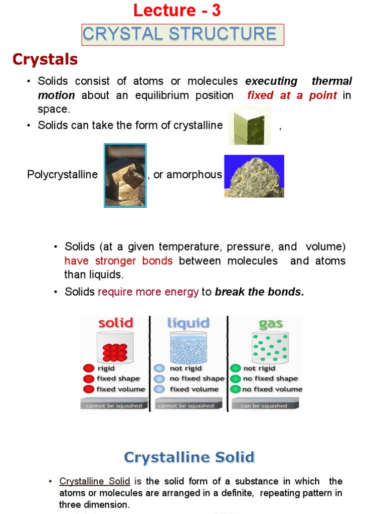 Crystal Structure | PDF | Crystallite | Crystal Structure