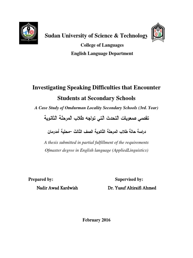 Investigating Speaking Difficulties PDF | PDF | Second Language ...