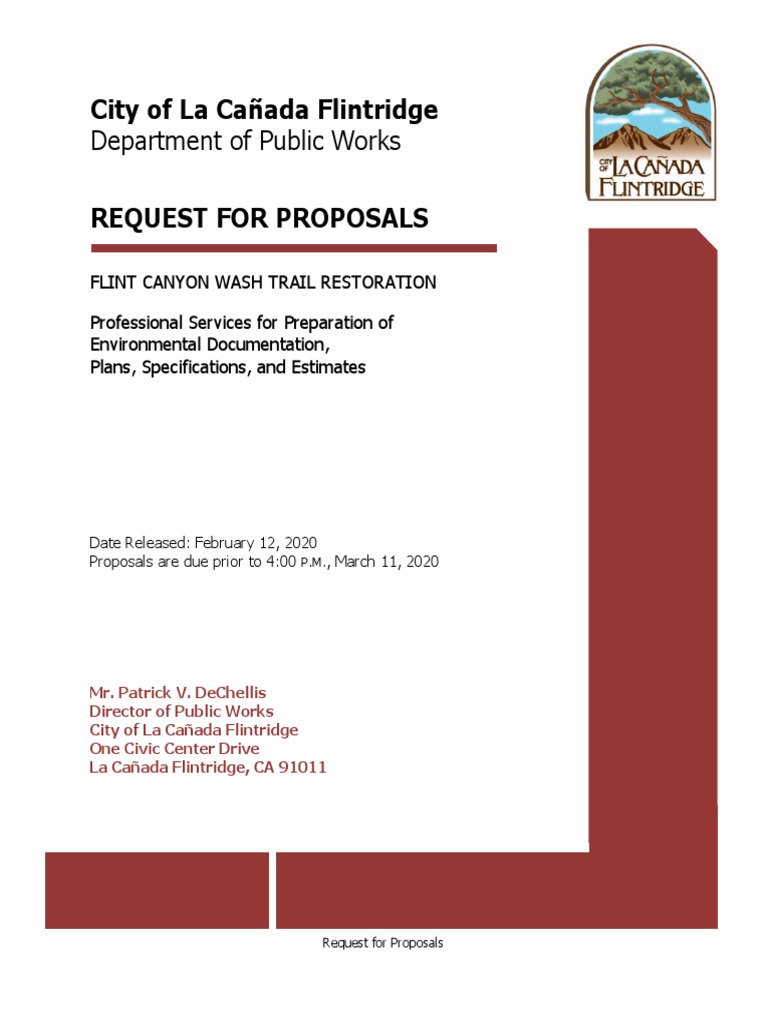 Flint Canyon Trail Request For Proposals | PDF | Geotechnical ...