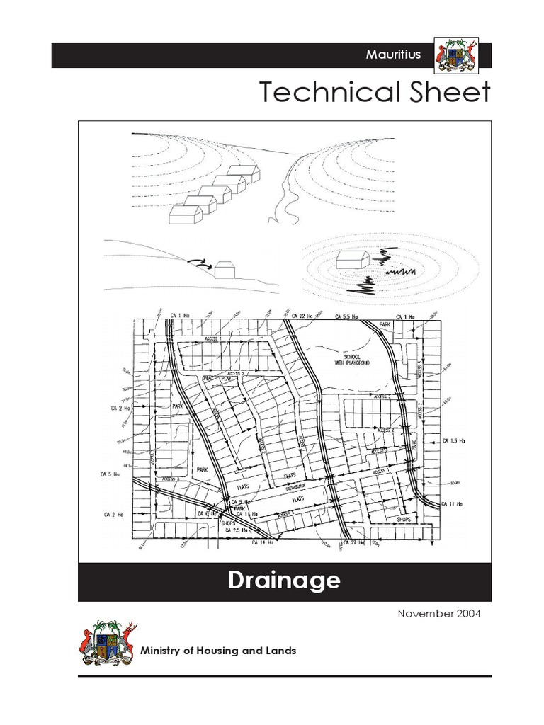 WRU-Technical Sheet For Land Drainage System | PDF | Flood | Drainage