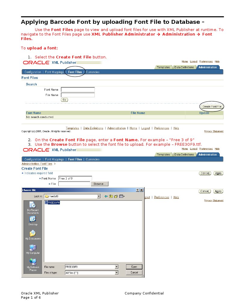 Oracle Xml Publisher Font File Pdf Software Engineering