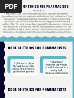 PPhA Code of Ethics For Pharmacists | PDF