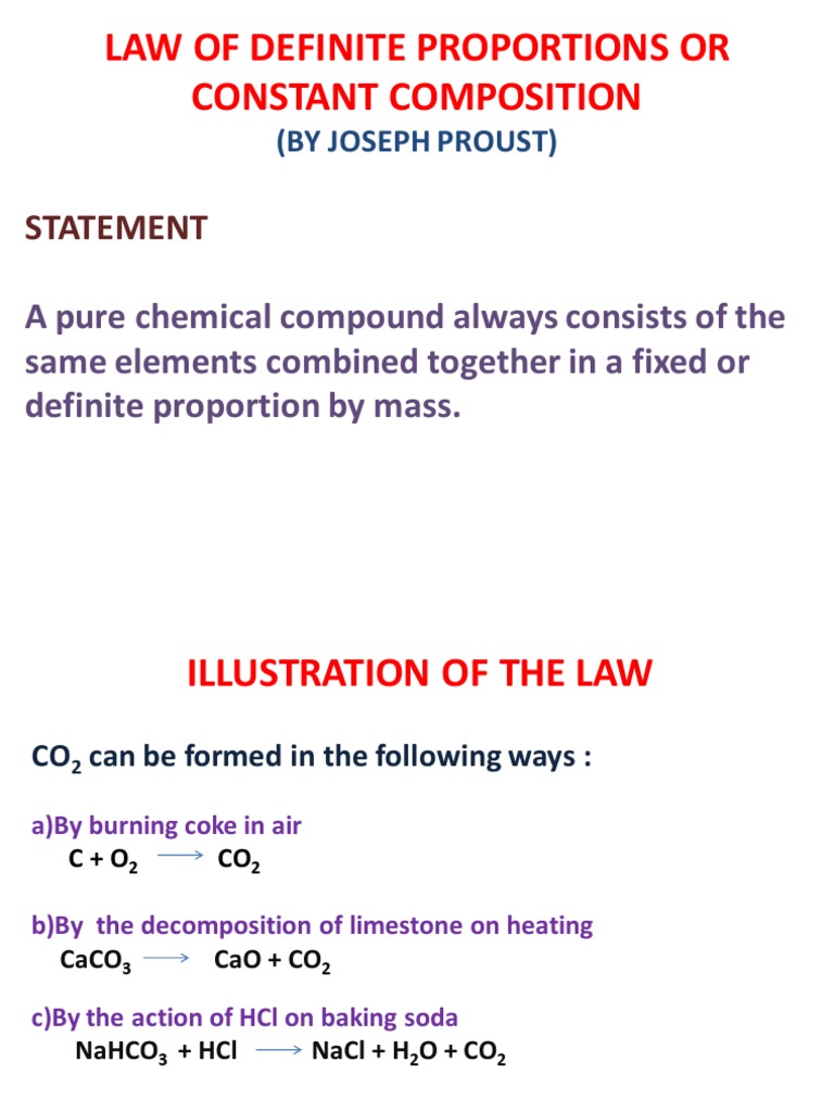 Principle Of Constant Proportions