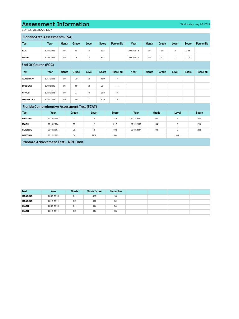 Assessment Data Report 4 PDF | PDF