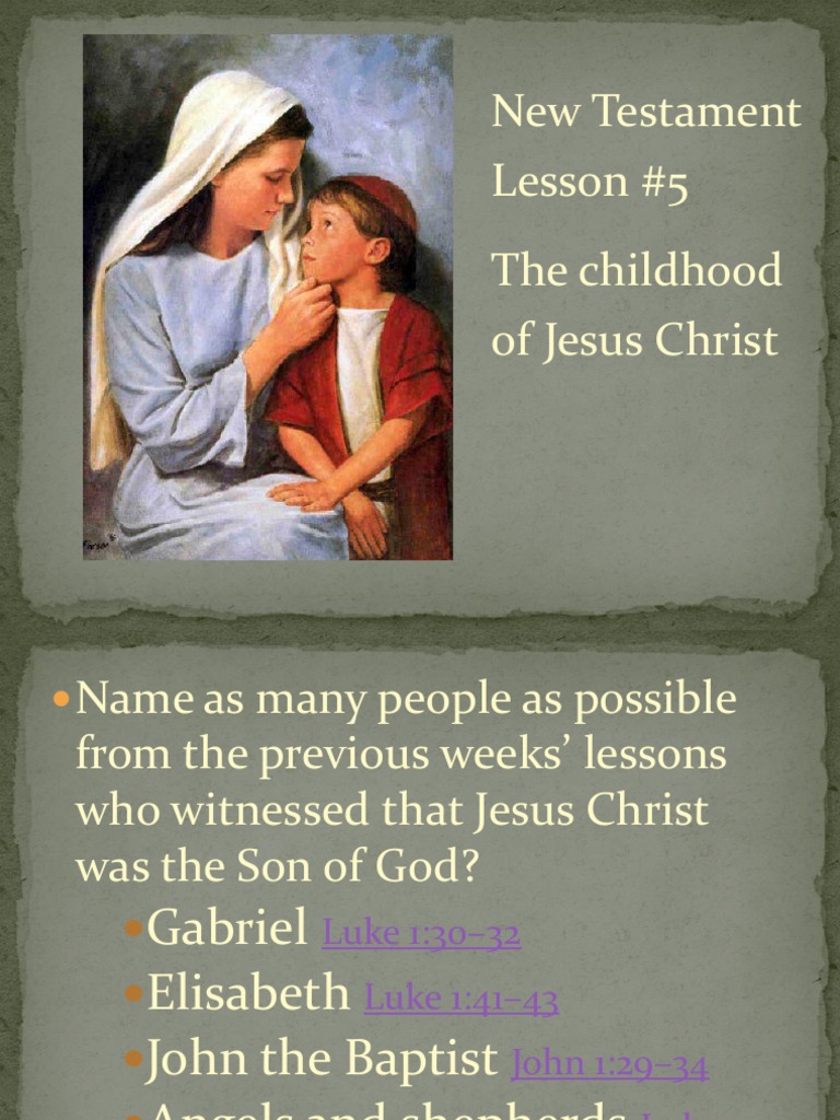 Lds Primary New Testament Lesson #5 PDF | PDF | Jesus | Saint Joseph