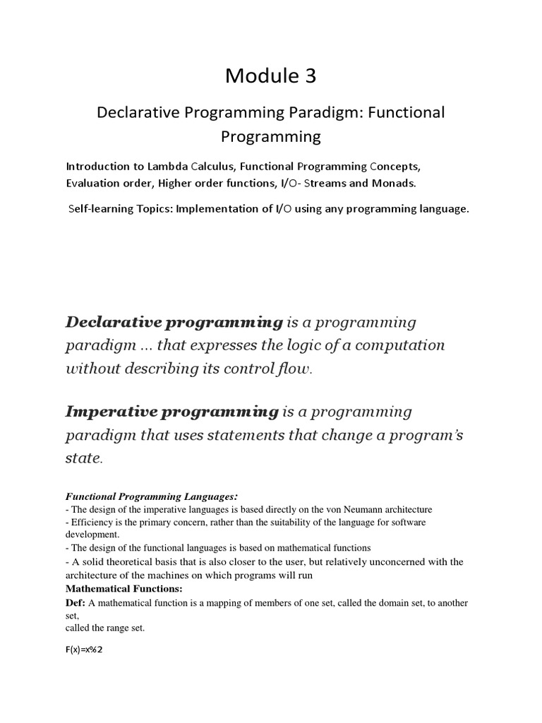 PCPD Functional Programming PDF | PDF | Functional Programming | Parameter (Computer Programming)