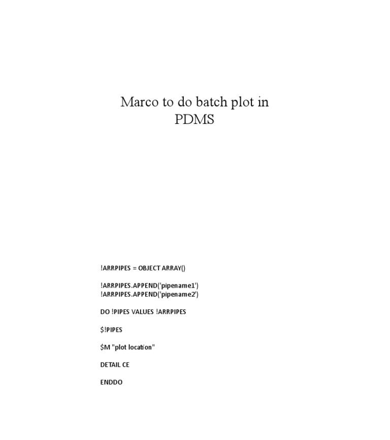 Marco batch plot PDMS pipes pipenames | PDF
