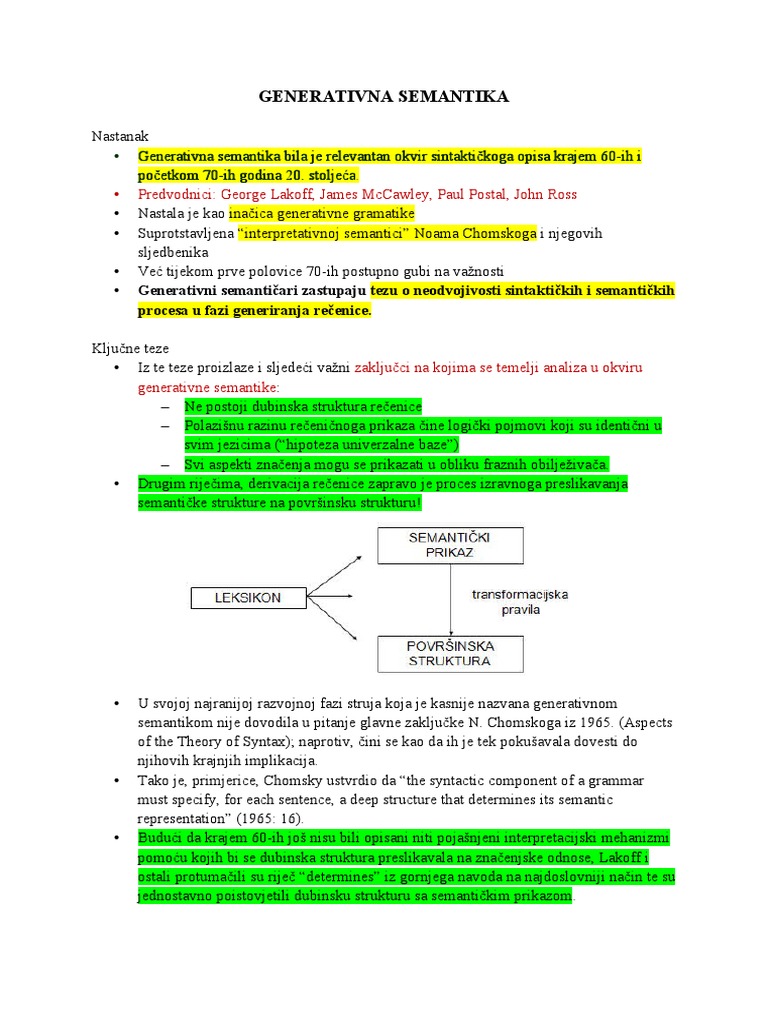 Generativna Semantika | PDF