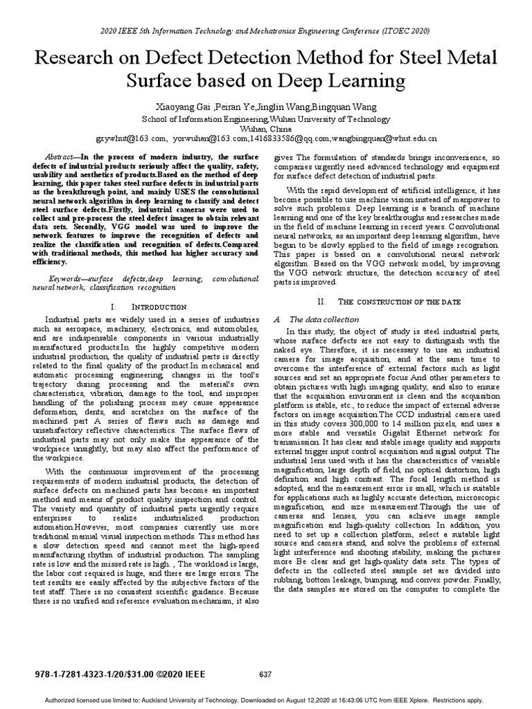 Research On Defect Detection Method For Steel Metal Surface Based On ...