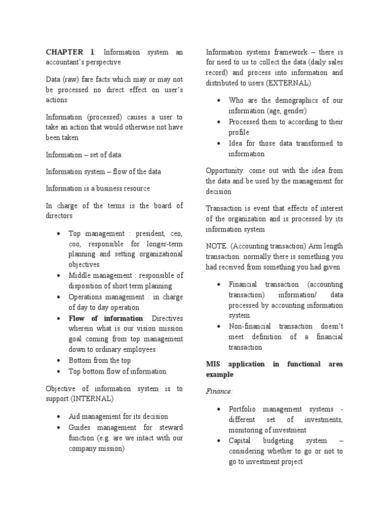 CHAPTER 1: Information System An: Finance | PDF | Sarbanes–Oxley Act | Audit