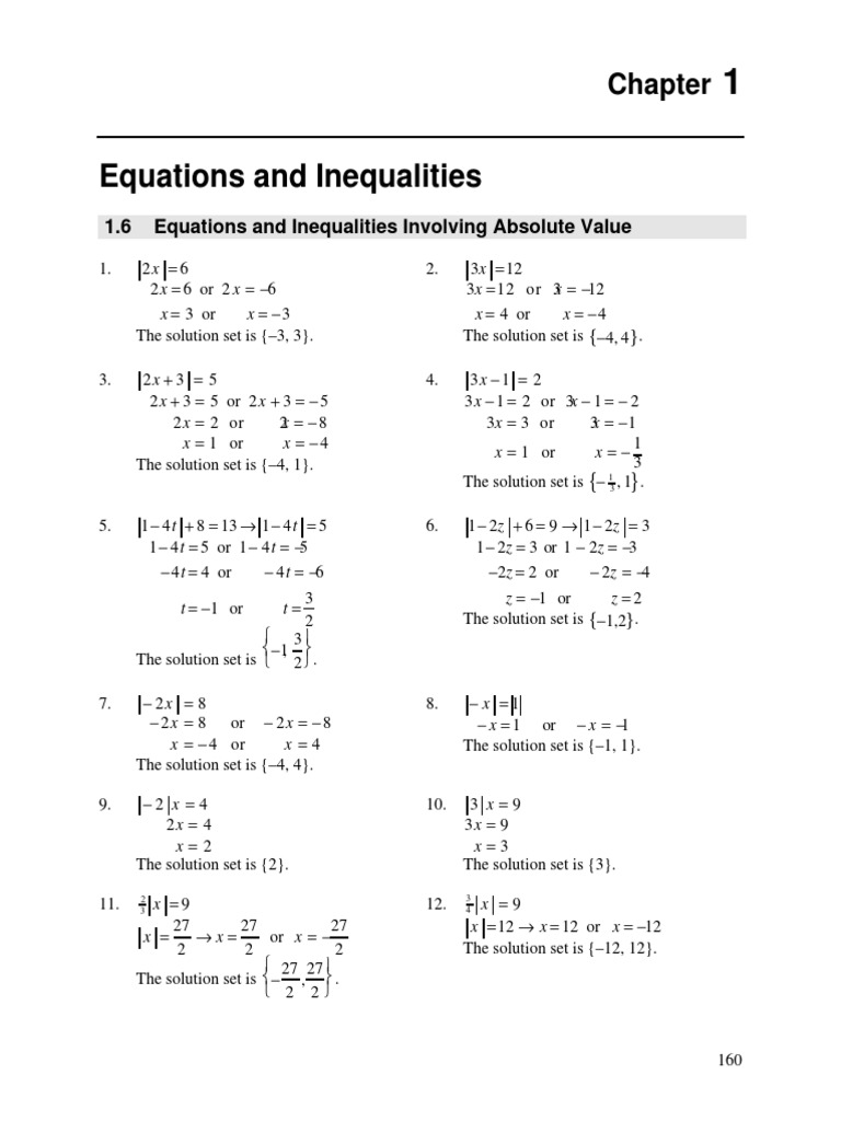 Equations and Inequalities Involving Absolute Value | PDF | Mathematical Objects | Teaching ...