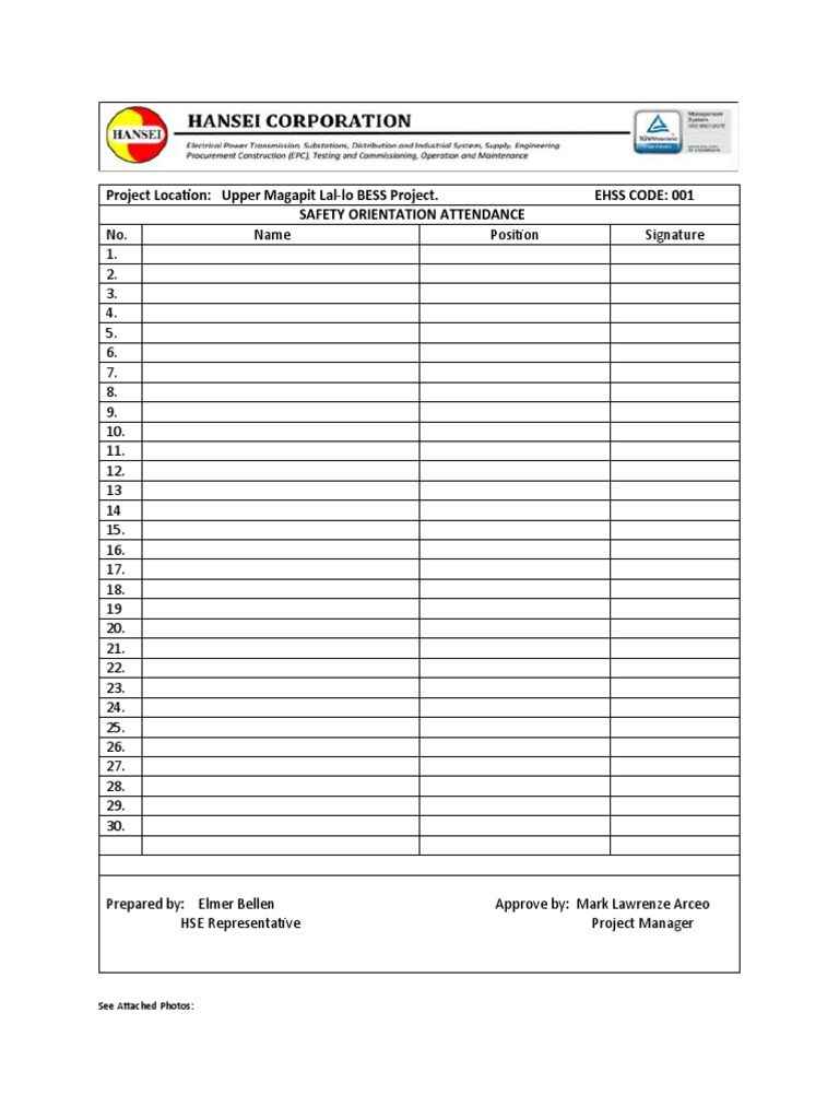 Safety Orientation Form | PDF