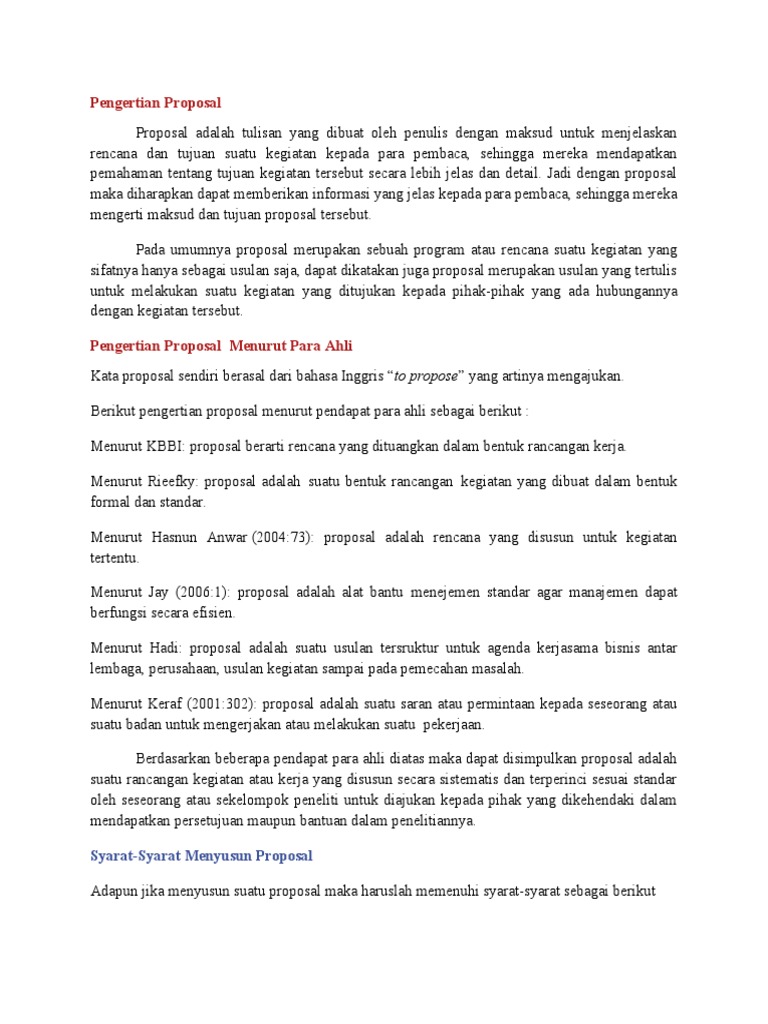 Pengertian Proposal | PDF