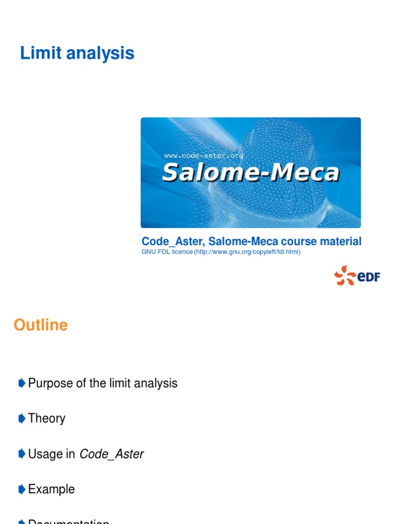 Limit Analysis: Code - Aster, Salome-Meca Course Material | PDF | Yield (Engineering) | Chemical ...
