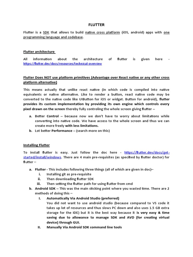 Flutter Notes Pdf Variable Computer Science Android Operating System