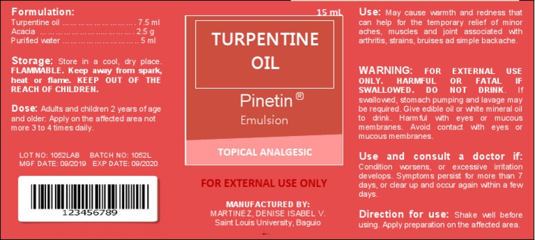 Turpentine Oil | PDF | Clinical Medicine | Medical Specialties