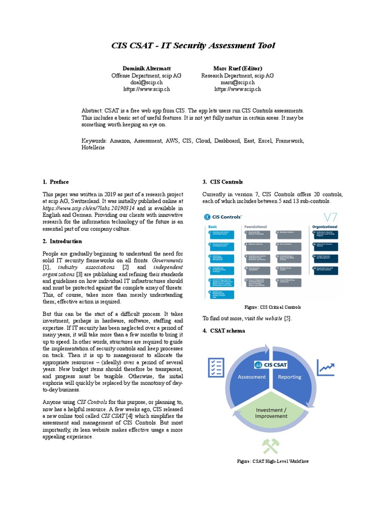 Cis Csat It Security Assessment Tool Pdf Computer Security Security