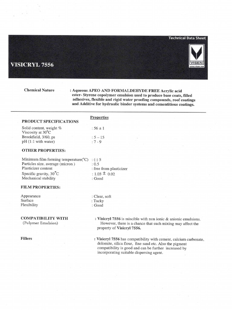 Visicryl 7556 TDS | PDF