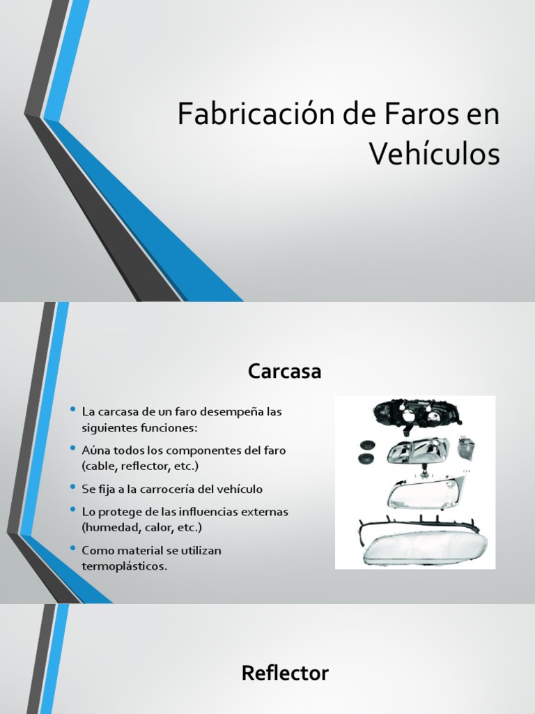 Partes y fabricación de faros automotrices | PDF | Faro | Óptica