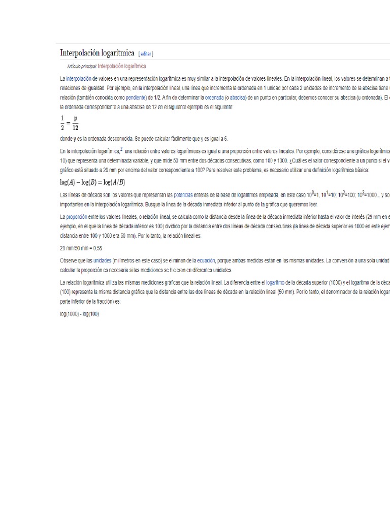En La Interpolación Logarítmica | PDF