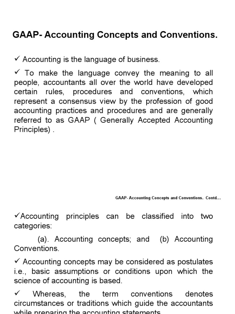 Gaap | PDF | Going Concern | Accounting