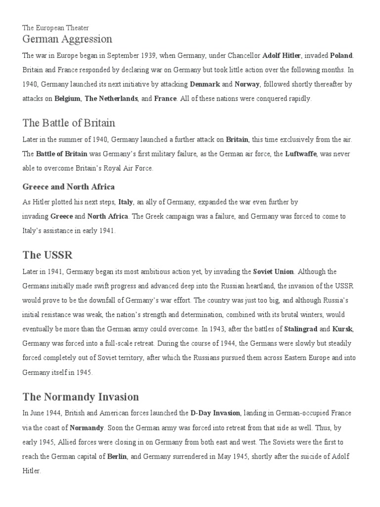 World War Ii Facts | PDF | World War II | Nazi Germany