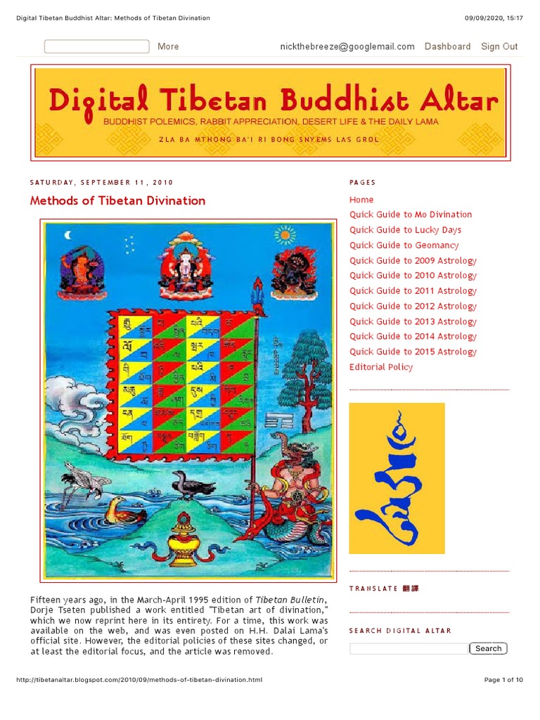 Methods of Tibetan Divination | PDF | Tibetan Buddhism | Karma