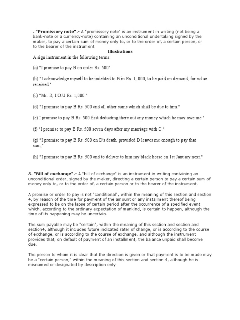 Promissory Note | PDF | Negotiable Instrument | Cheque