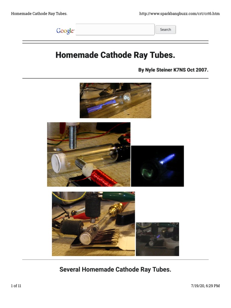 Homemade Cathode Ray Tubes | PDF | Vacuum Tube | Cathode
