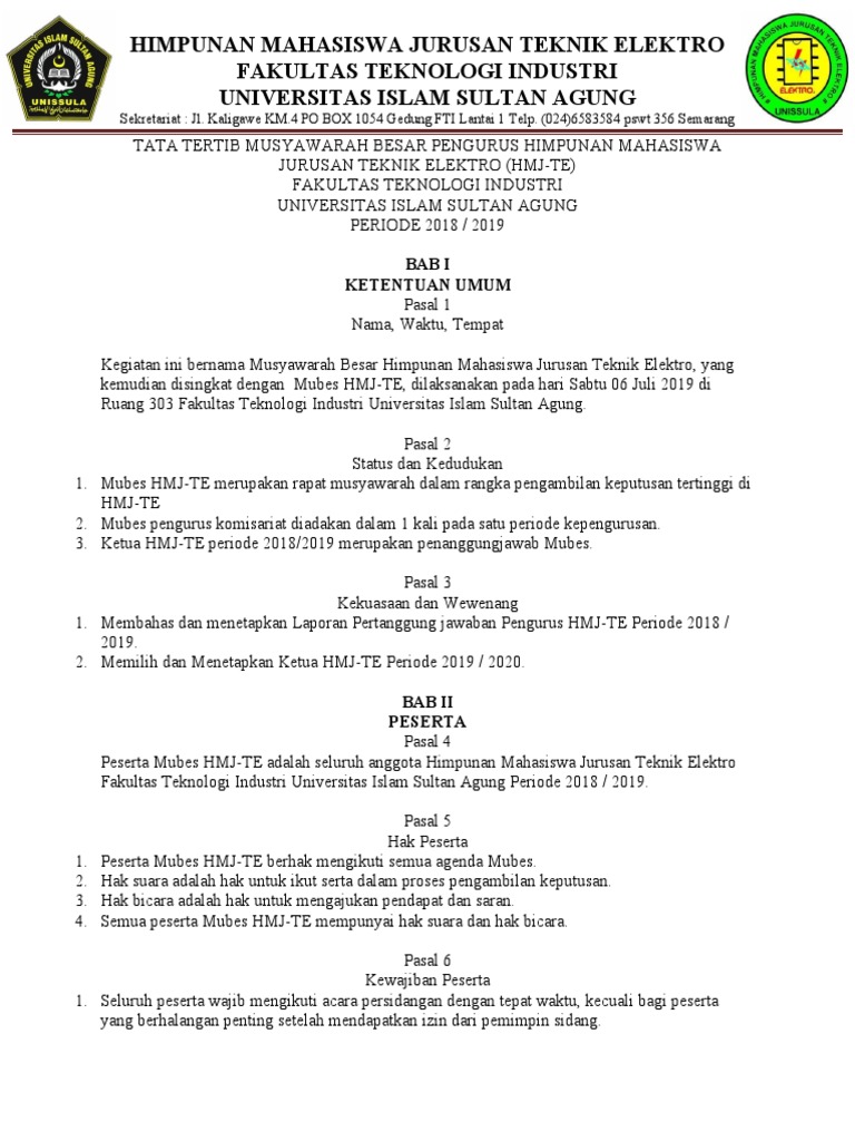 Tata Tertib Mubes 2019 | PDF