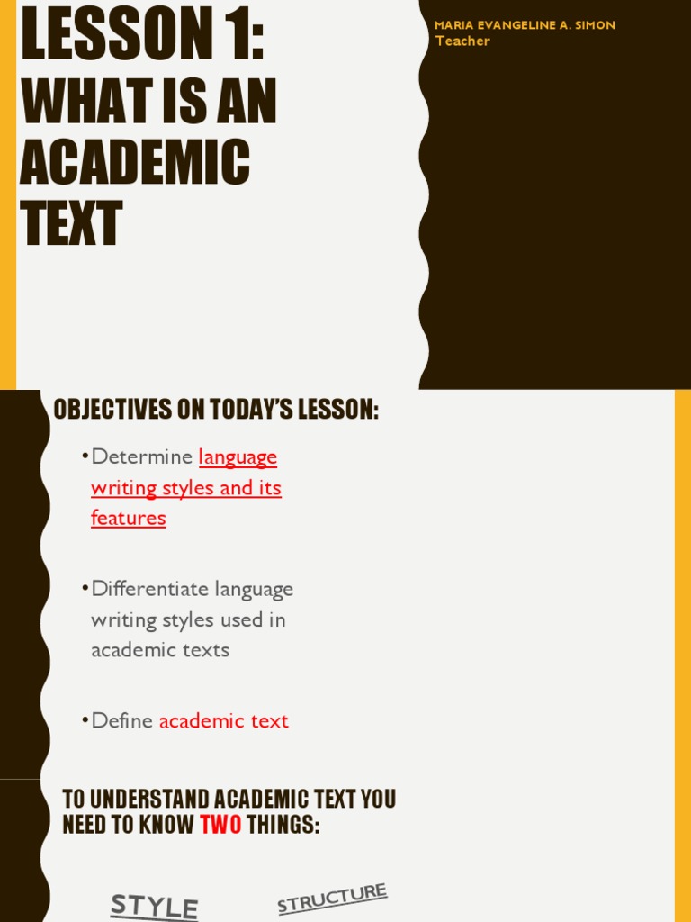 What Is An ACADEMIC TEXT POWERPOINT 1 | PDF | Expert | Cognition