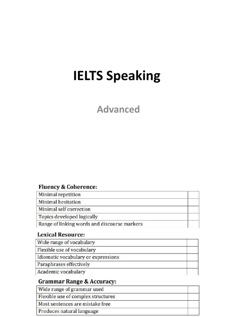 IELTS Advanced | PDF