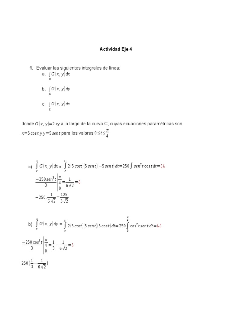 Actividad EJE 4 Calculo Multivariado | PDF | Integral | Formas geométricas
