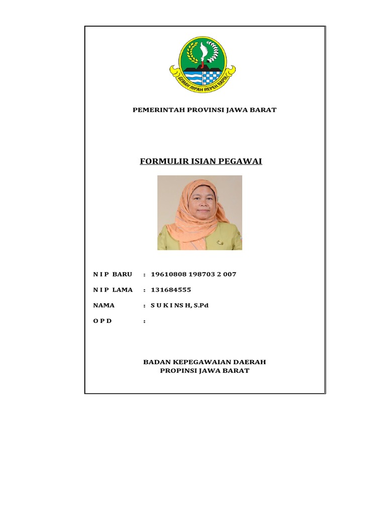 Formulir Isian Pegawai | PDF