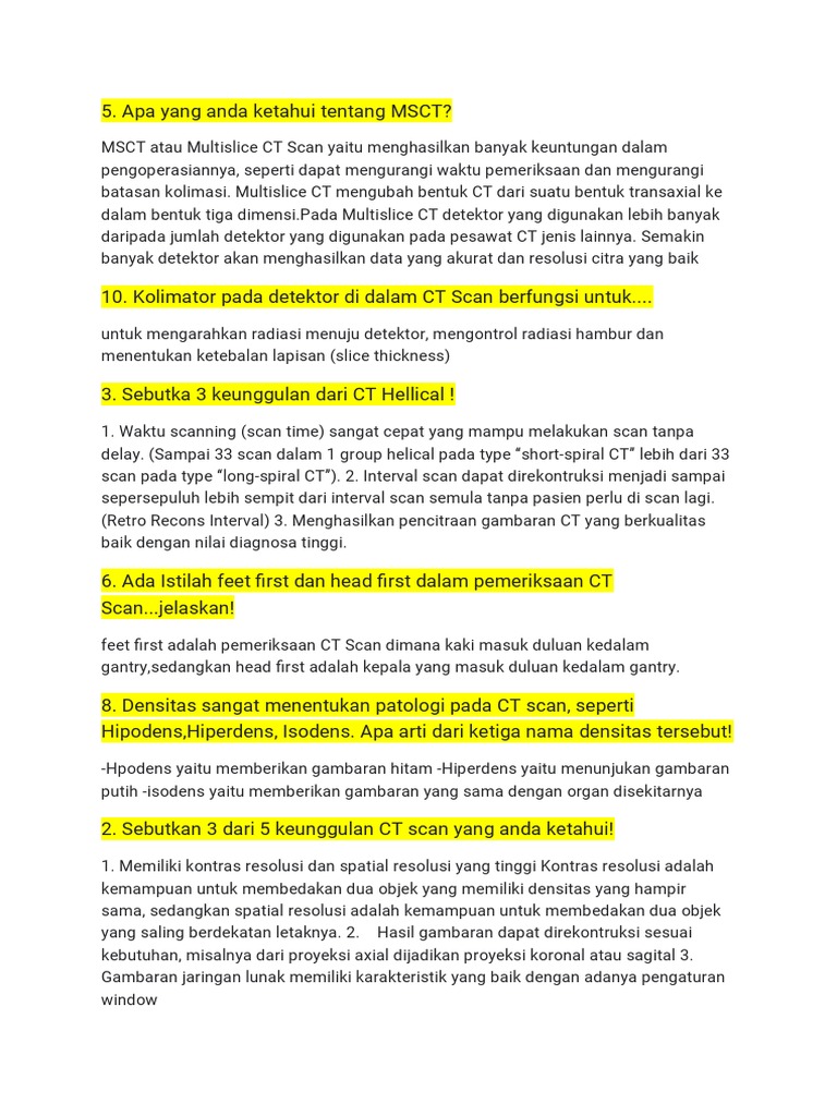 Jawaban Uts CT Scan | PDF