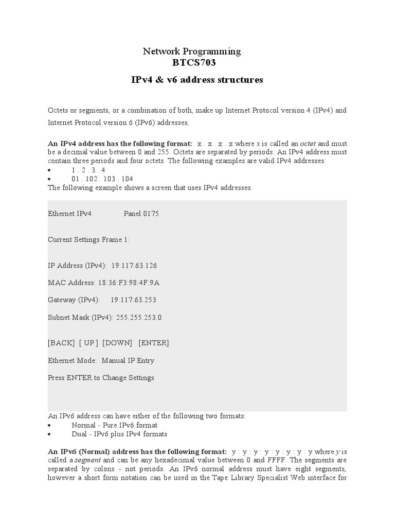 IPv4 & IPv6 Address Structure | PDF | I Pv6 | Ip Address
