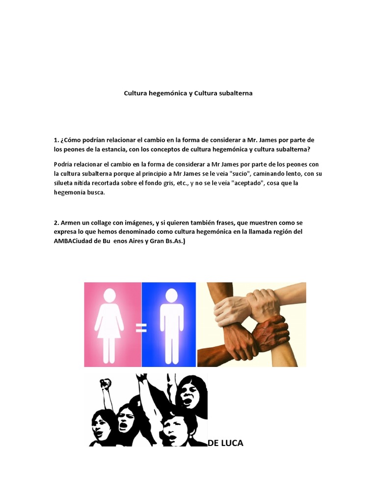 Cultura Hegemónica y Cultura Subalterna | PDF