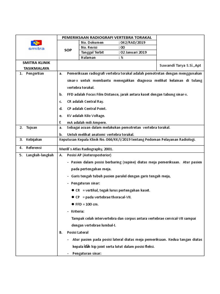 Vertebrae Imaging Procedures | PDF